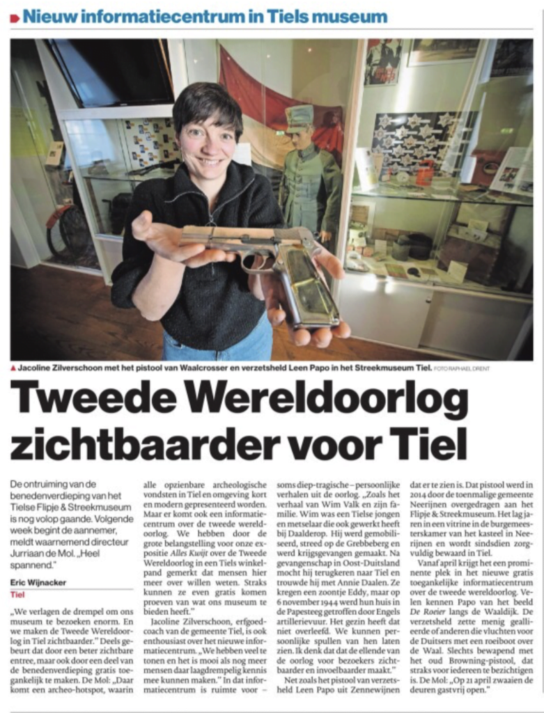 Gelderlander: Tweede Wereldoorlog zichtbaarder voor Tiel - Flipje en Streekmuseum Tiel